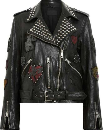AllSaints College - Blouson style motard - Noir