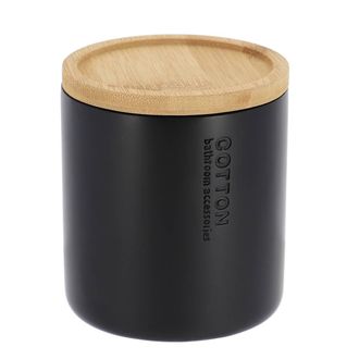 Tendance Wattebox polyresin bambusdeckel - schwarz Bambus