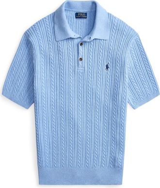 Ralph Lauren Strick-Poloshirt in Zopfstrickmuster in