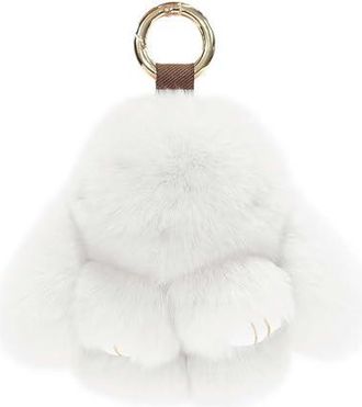 Generic Porte-clés lapin - Jolie breloque lapin en peluche pour femme et fille, sac à main ou sac à dos, breloque baume à lèvres fait à la main, porte-clés po