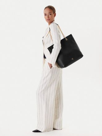 Calvin Klein Handtasche Calvin Klein Minimal Monogram Chain Tote LV04F3204G Schwarz