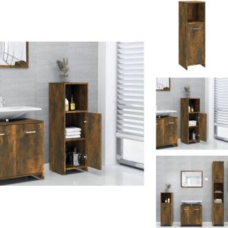 vidaXL Armoire de bain Chêne fumé 30x30x95 cm Bois dingénierie - Armoire De Salle De Bain - Meuble Salle De Bain - Rangement Salle De Bain - Commode Salle