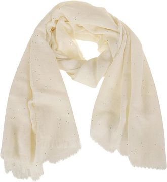 PESERICO Femme, Accessoires, Beige, Taille: ONE Size Stola paillettes Twill di cotone