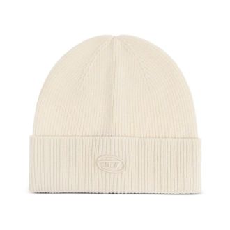 Diesel K-Coder-Fully B Rippstrick-M&uuml;tze - - Accessories - Herren - Wei&szlig; - ONE SIZE