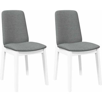 vidaXL Vidaxl - Esszimmerst&uuml;hle mit Kissen 2 Stk. Wei&szlig; Massivholz Gummibaum