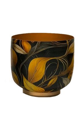 Ambia Home &Uuml;bertopf, Schwarz, Gold, Metall, 13.5x12.5x13.5 cm, Dekoration, Blumen & Zubeh&ouml;r, &Uuml;bert&ouml;pfe