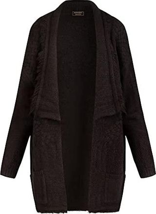 Apart Fashion ApartFashion Apart Cardigan à Franges Sweater, Noir, L Femme