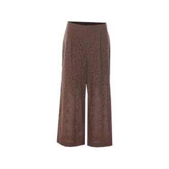 Twinset Femme, Pantalons, Brun, Taille: 38 FR Wide Pantalons