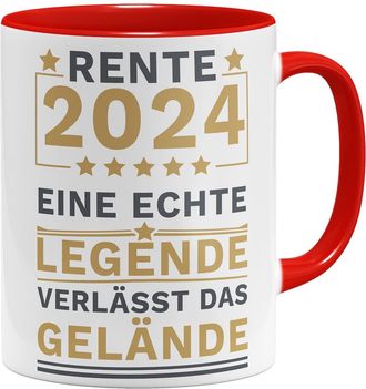 OM3 eine Legende verlässt das Gelände - Rente 2024 Kaffee-Tasse mit Spruch Abschiedsgeschenk Ruhestand| Keramik Becher | 11oz 325ml | Beidseitig Bedruckt 