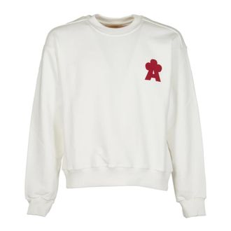 A Paper Kid Wei&szlig;er Pullover mit Girocollo-Logo - - Sweatshirts & Hoodies - Herren - Wei&szlig; - M
