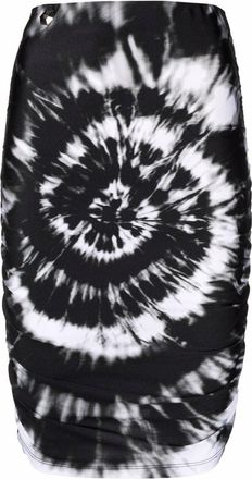 Philipp Plein jupe crayon &agrave; motif tie-dye - Noir