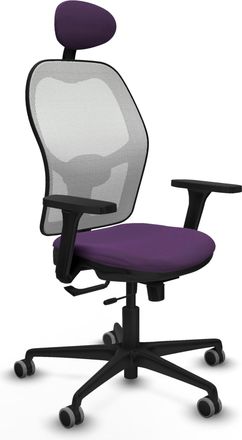 Piqueras y Crespo Ergonomischer Stuhl mit 3D-Armen, h&ouml;henverstellbare Lendenwirbelst&uuml;tze und festes Kopfteil, ausgestattet mit Syncro/Traslack und injiziertem Schaumsto