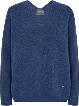 Mos Mosh MOS Mosh, Femme, Pulls, Bleu, Taille: 42 FR Pull doux &agrave; col en V Set Sail