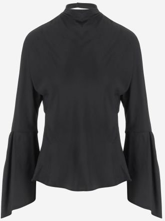 Pinko Womens Blouse Blatz Acetate And Silk Black Shirt