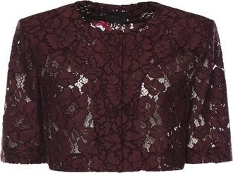 Pinko Pinko, Femme, Vestes, Violet, Taille: 40 FR Veste Courte avec D&eacute;tails en Dentelle