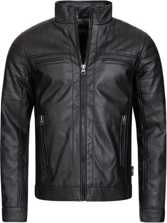 Indicode Lederimitatjacke Herren Brook &Uuml;bergangsjacke Herrenjacke mit stilvollen Applikationen