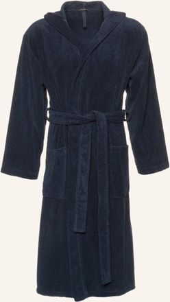 Schiesser Herren-Bademantel Essentials Mit Kapuze blau