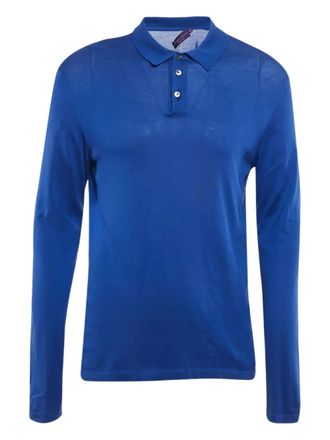Ralph Lauren Purple Label polo &agrave; manches longues - Bleu