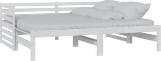 vidaXL Ausziehbares Tagesbett Wei&szlig; Massivholz Kiefer 2x(90x200) cm Vidaxl