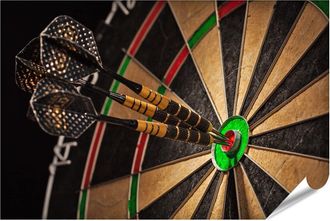 Islandburner XXL Bild Poster Drei Darts Bulls Eye Close Up Hobbyraum Dart Premium Bilder Fotodruck