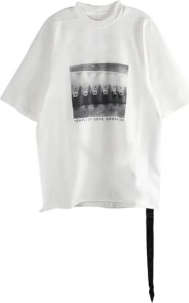 Rick Owens Homme, Tops, Blanc, Taille: XS T-shirt Jumbo SS