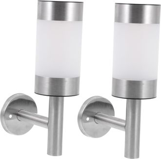 OSALADI 2st Solar-wandleuchte Außenlampe Led-wandleuchte Wasserdichte Außenleuchten Garten Wandlampe Außenwandleuchte Leuchten Aus Edelstahl Dekorative Wandla
