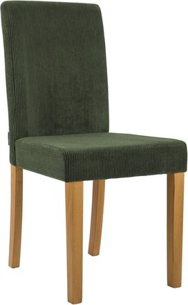 Clp Esszimmerstuhl gepolstert mit Lehne Ina, Küchenstuhl mit Bezug aus Cord, stabiles Gestell aus Holz, Farbe:grün, Gestell Farbe:antik-hell