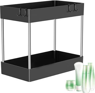 Generico Organizer für unter der Spüle, vielseitig einsetzbarer Organizer für Waschbecken, Mehrzweck-Aufbewahrungsregal mit 2 Ebenen, Aufbewahrungsgitter