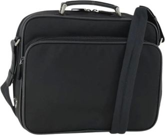 Prada unisex, Pre-owned, Noir, Taille: ONE Size Pre-owned Convertible front pocket briefcase
