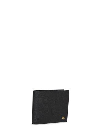 Ferragamo Mens Wallet Gancini Black Calfskin Calf Leather & Cardholders