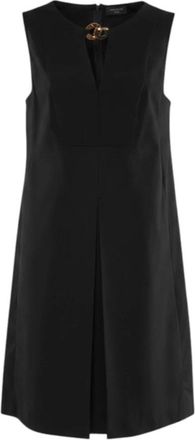 Nenette Femme, Robes, Noir, Taille: 38 FR Robe sans manches &eacute;vas&eacute;e &agrave; col V et cha&icirc;ne &eacute;caille de tortue