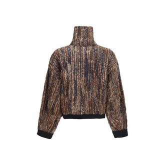 Brunello Cucinelli Womens Brown Mohair Full-Length Jacket Clothing