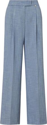 Liu Jo Femme, Pantalons, Bleu, Taille: 42 FR Pantalon palazzo en tissu m&eacute;lang&eacute;