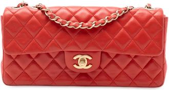 Chanel Hobo Bags - Classic Lambskin East West Single Flap - Gr. unisize - in Rot - f&uuml;r Damen