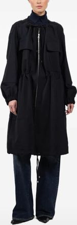 Plan C Mantel mit Kordelzug - Schwarz