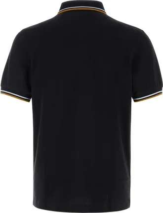 Fred Perry Mens Midnight Blue Piquet Polo Shirt Black Exterior: Cotton T-shirts And Polos