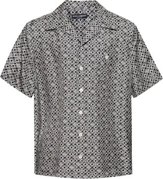 Dolce & Gabbana Homme, Chemises, Multicolore, Taille: 2XL Chemise en soie &agrave; motif g&eacute;om&eacute;trique