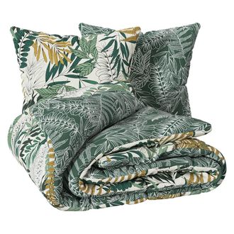Atmosphera Atmosphera - Bettw&auml;sche Tropik aus Baumwolle 240 &times; 220 cm - Gr&uuml;n