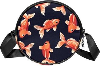 Generic Petit sac &agrave; bandouli&egrave;re rond pour femme, petit sac &agrave; bandouli&egrave;re rouge avec fermeture &eacute;clair, bretelles r&eacute;glables, sac &agrave; main rond d&eacute;contract&eacute; pour fe