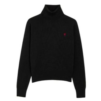 Ami Homme, Pulls, Noir, Taille: S Pull Col Roul&eacute; De Coeur