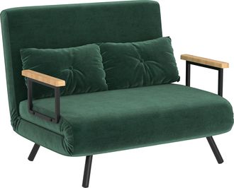 HOMCOM Schlafsofa 4 in 1 2 Sitzer Sofa mit Schlaffunktion, 183 x 98,5 cm Klappbar Schlafsessel mit 5-stufig Verstellbarer R&uuml;ckenlehne, Armlehne, Lendenkissen