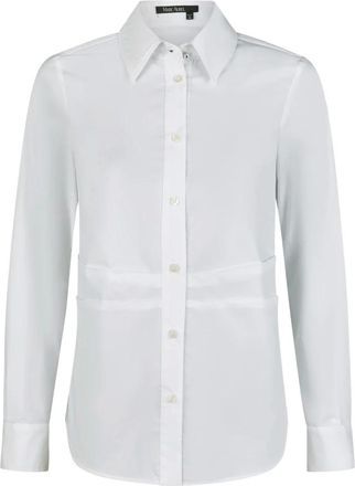 Marc Aurel Femme, Blouses et Chemises, Blanc, Taille: 40 FR Chemise ajust&eacute;e en popeline avec plis &agrave; la taille