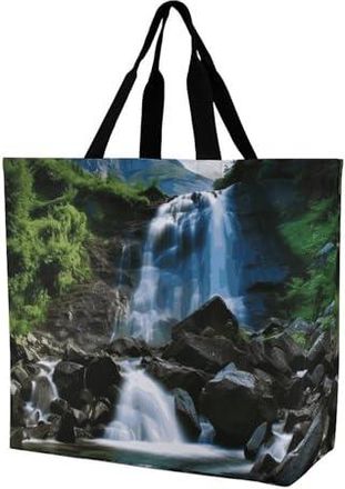 Generic Cascade De Montagne Pittoresque Sac Courses D&eacute;contract&eacute; Sacs De Courses Pliable Sac Cabas Pour Travail Plage Gym