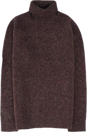 Roberto Collina Homme, Pulls, Rouge, Taille: M Dolcevita Melange Pull en Tricot &agrave; Col Roul&eacute;