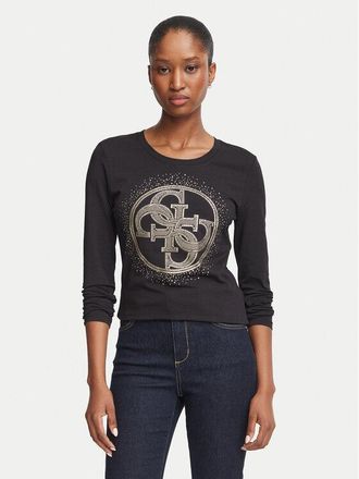 Guess Bluse W6BI58 K7388 Schwarz Slim Fit