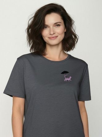 Greenbomb T-Shirt Nova Cat Walk (1-tlg., 1) Flammgarn, lockerer Schnitt, entspannter l&auml;ngerer &Auml;rmel