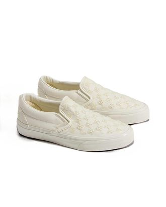Vans Classic Slip-On Leichte Wei&szlig;e Sneakers Aus Canvas