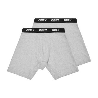 Obey Homme, Sous-v&ecirc;tements, Gris, Taille: XL Established Work 2-Pack Boxers