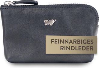 Braun B&uuml;ffel Schl&uuml;sseletui aus echtem Rindleder Golf - Schmale Schl&uuml;sseltasche f&uuml;r Herren & Damen mit Rei&szlig;verschluss & 2 Schl&uuml;sselringen - Zeitlos klassisches Schl