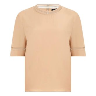 Fabiana Filippi Femme, Blouses et Chemises, Beige, Taille: 40 FR Top en cr&ecirc;pe de Chine